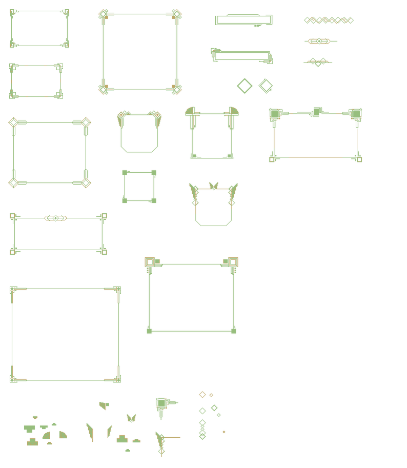 UI borders Art Deco pixel art by PIPOSCHPATZ