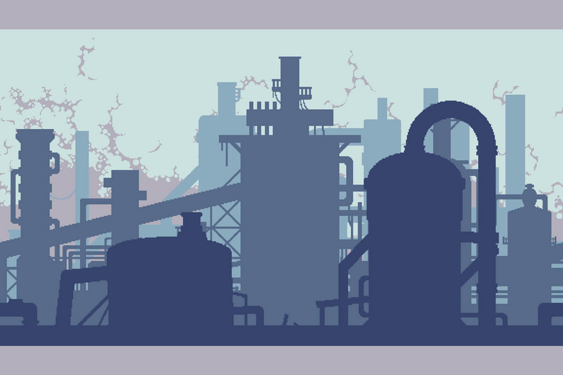 Free Industrial Zone Tileset by Free Game Assets (GUI, Sprite, Tilesets)
