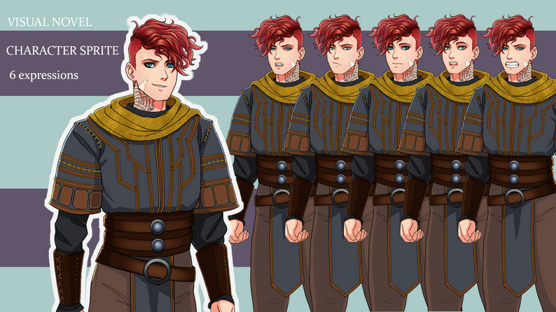 Visual Novel Character Sprite by Dandeleight