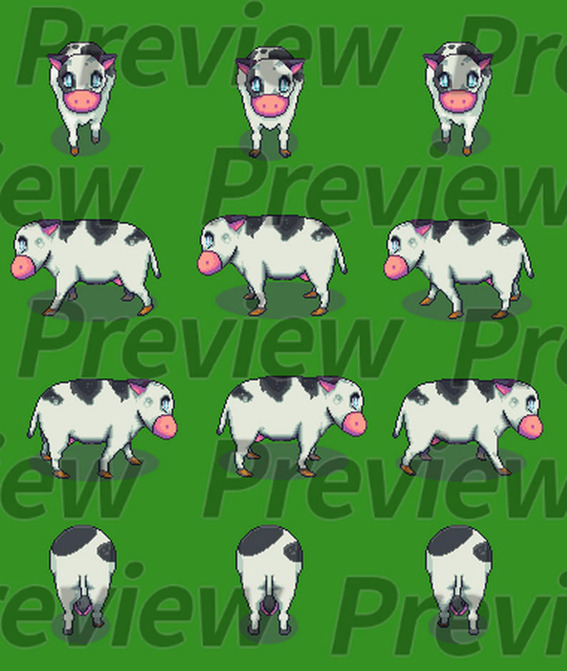 Lets Get Farming MV! Cow Sprite by EienNoYuki