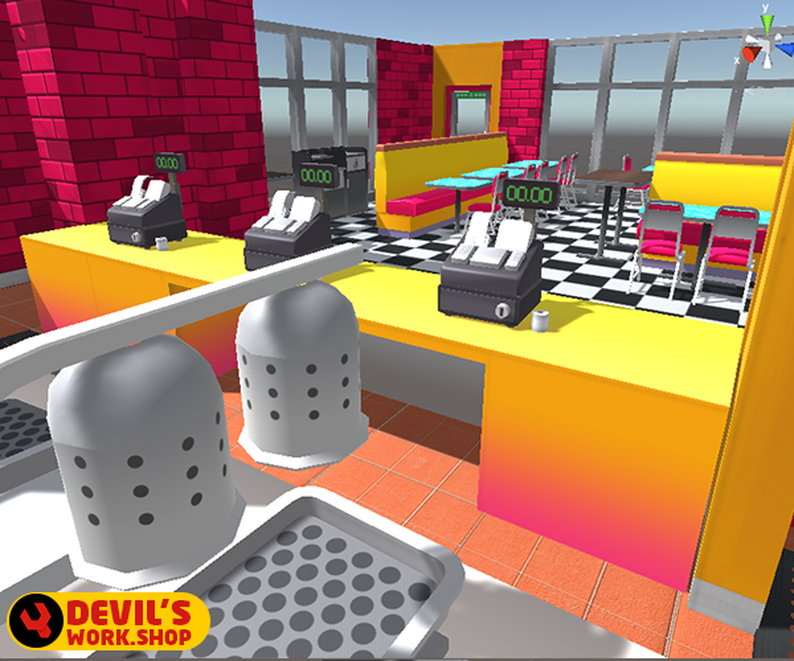 Low Poly Fast Food Restaurant by DevilsWork.shop