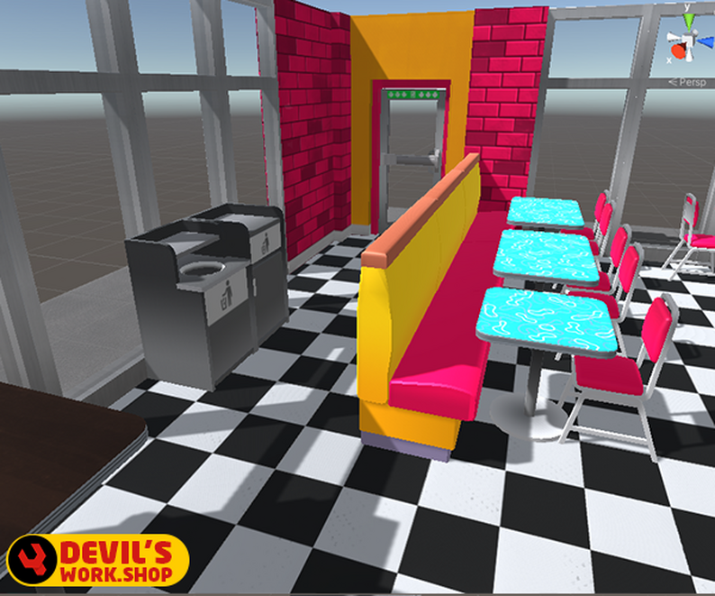 Low Poly Fast Food Restaurant by DevilsWork.shop