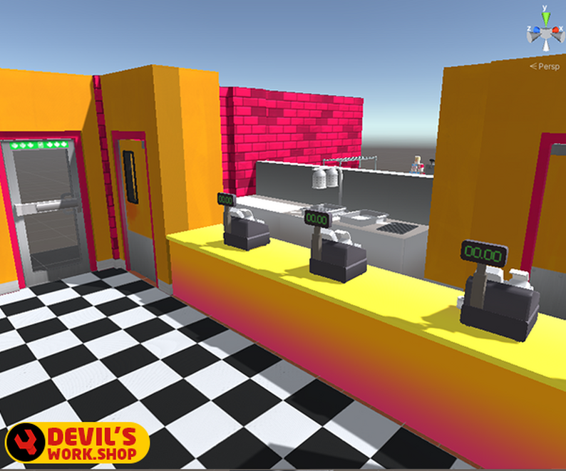 Low Poly Fast Food Restaurant by DevilsWork.shop