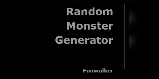 Random Monster Generator (WIP) by funwalker