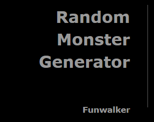 Random Monster Generator (WIP) by funwalker