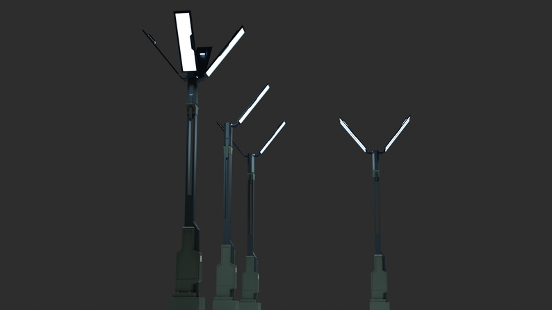 Sci Fi Lamp Posts by Hexagon