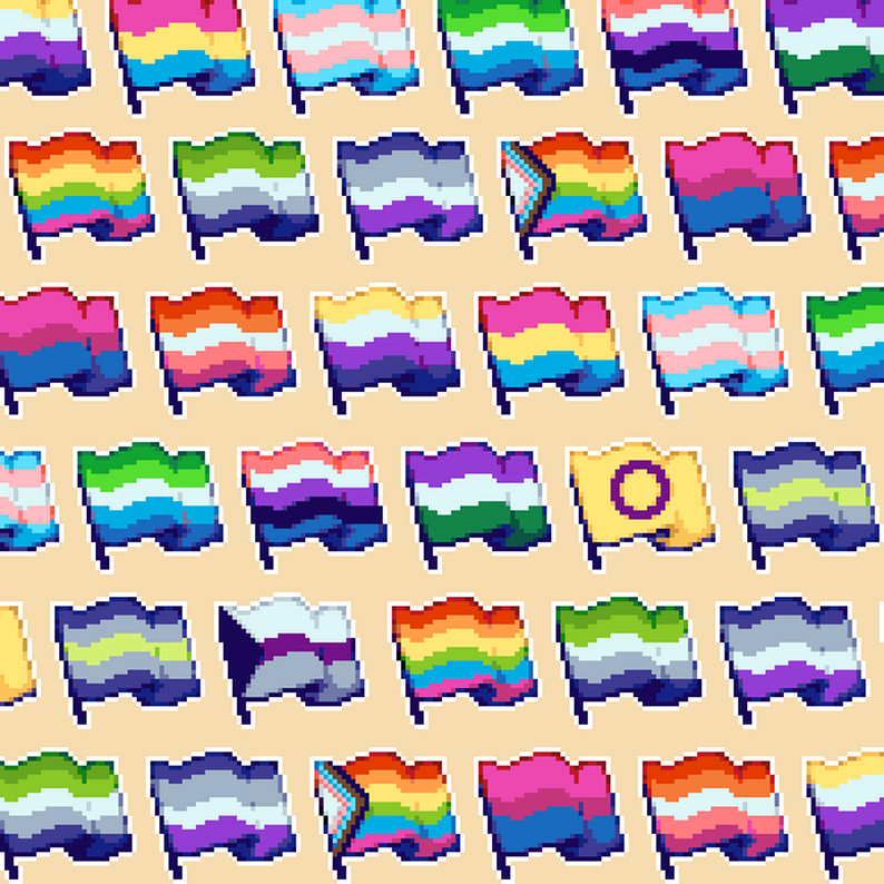 PIXEL FANTASY RPG ICONS - Pride Flags by Caz