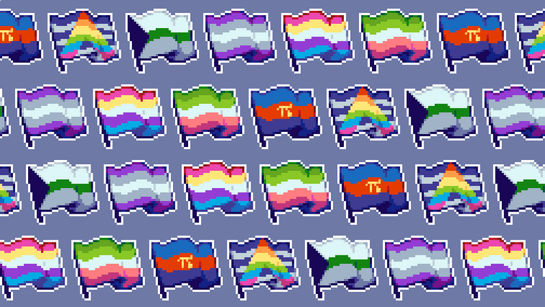 PIXEL FANTASY RPG ICONS - Pride Flags by Caz