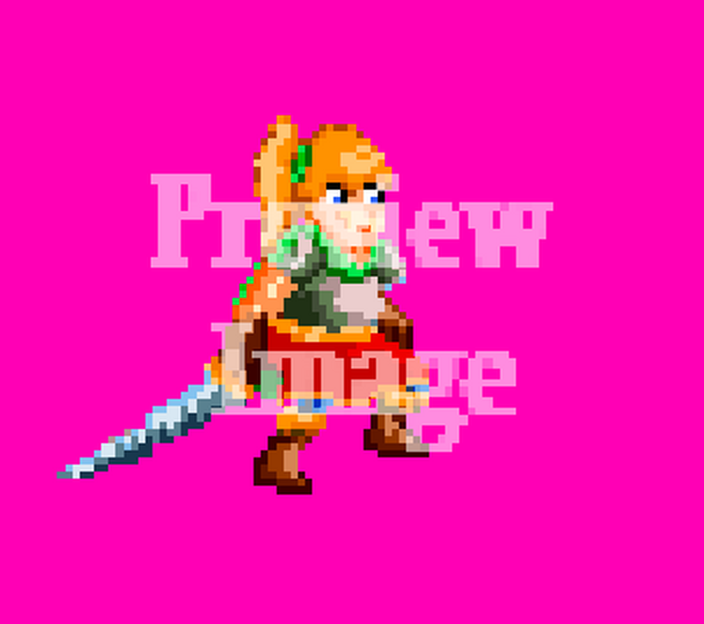 Warrior Girl Pixel Art by Tiago Melo