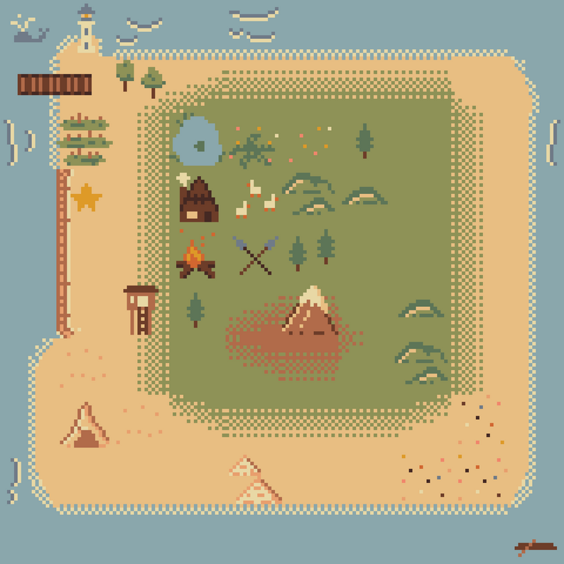 Pixel Cartography - 16x16 Map Tileset by GalaxyPeachy