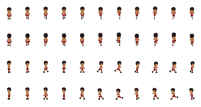 VECTOR EDITABLE 2D RPG Fighter Sprites by Pudding Face