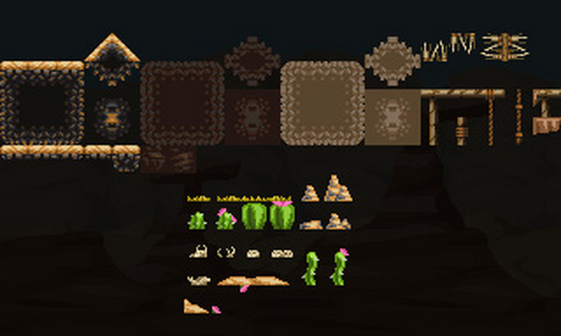 Sandy Desert Platformer Tileset by andr.art