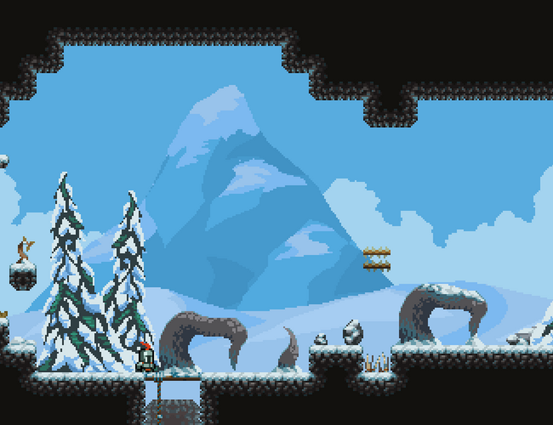 Snowy Landscape Platformer Tileset by andr.art