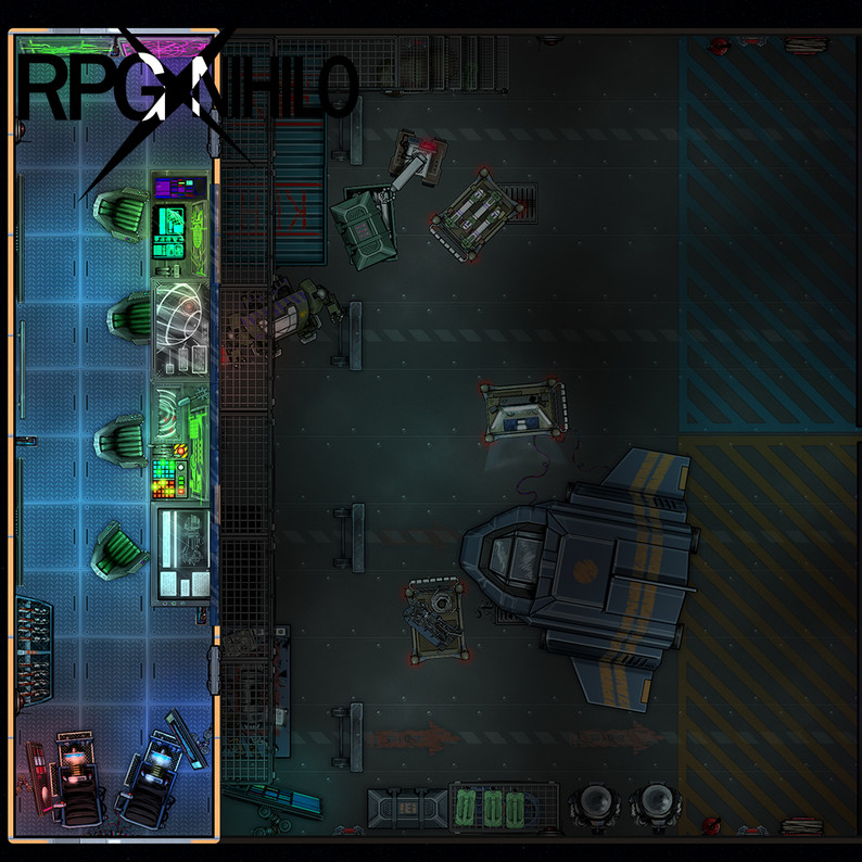 Space Station Shuttle Bay (19x12) Modern Battle Map by rpgxnihilo