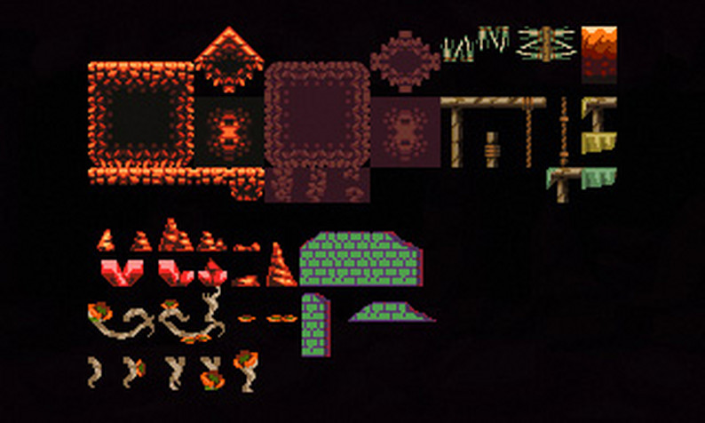 Magma Caves Platformer Tileset by andr.art