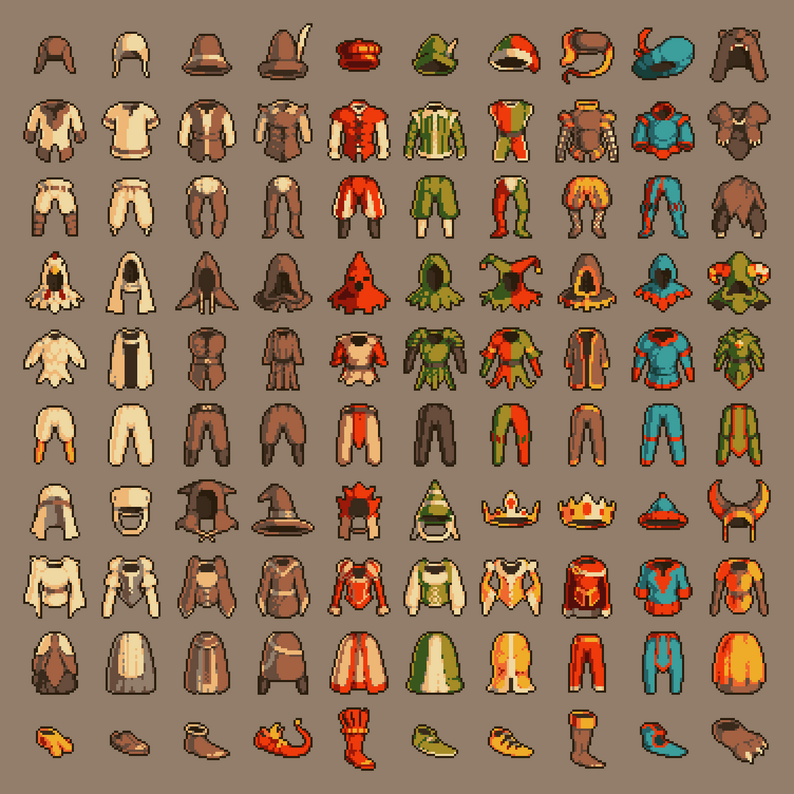 120 Pixel Art Armor Icons #2 by MedievalMore