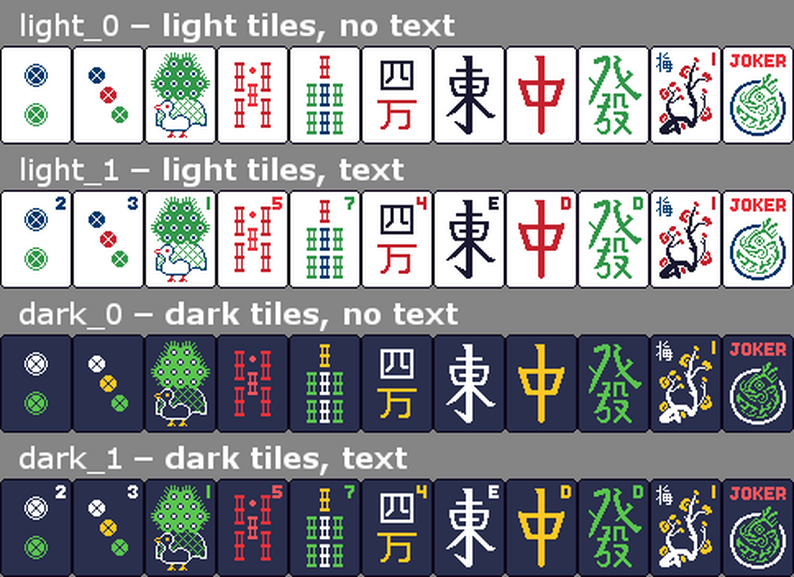 Pixel assets - Mahjong Tiles by Blueeyedrat