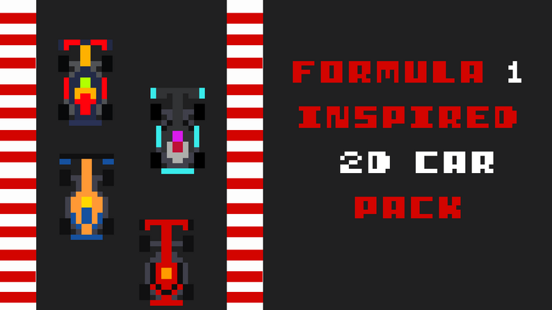 Formula 1 Inspired 2d Pixel Art Car Pack by Arnav Saikia