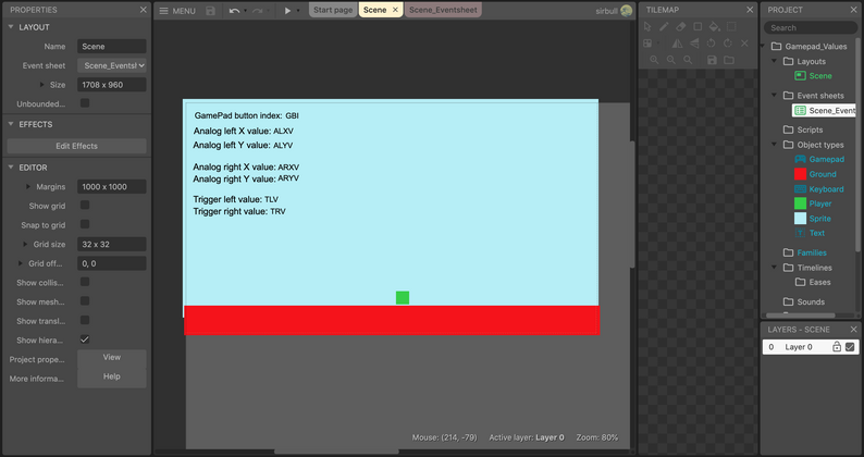 Construct 3 Gamepad input values by sirBull