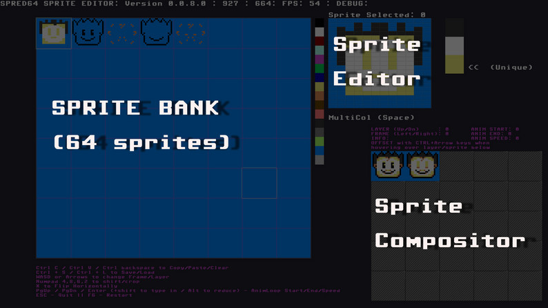 Spred64 - C64 Sprite Editor V1.44 by RRFreelance