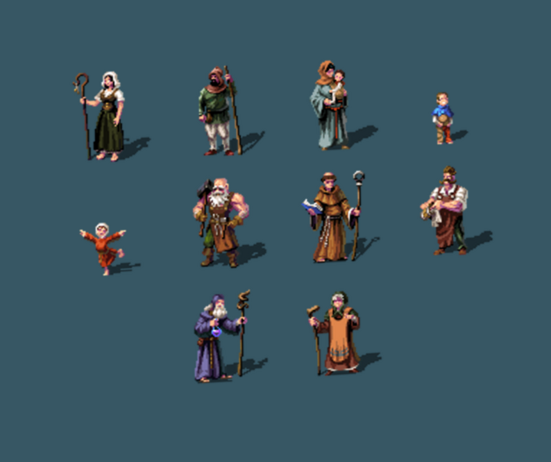 10 Fantasy Pixel Human Village Character by Thomas Feichtmeir "Cyangmou"