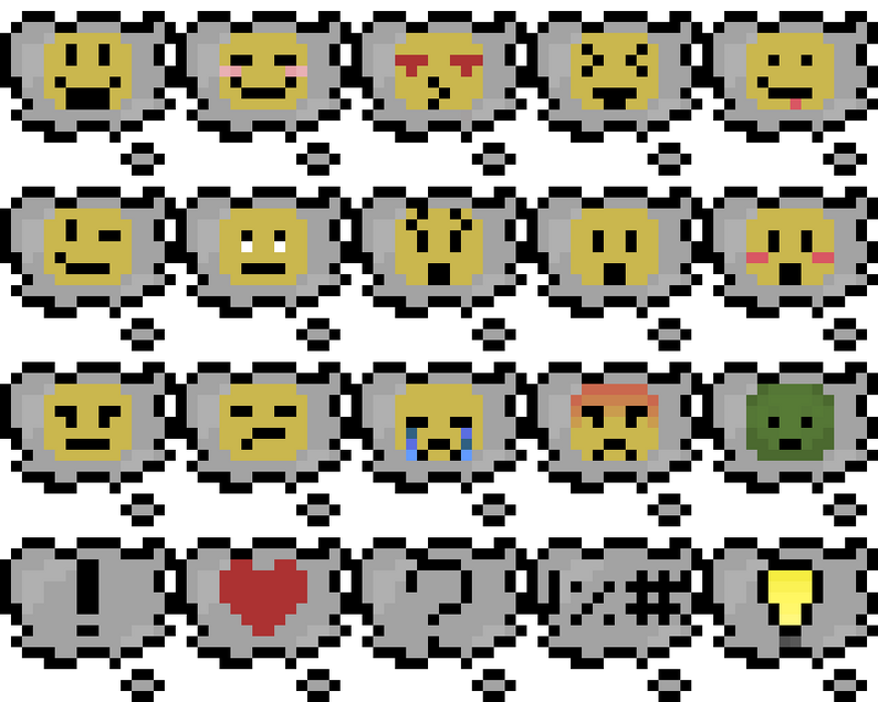 16x16 2D Emoticons & Reactions by actuallyKron