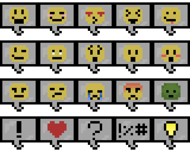 16x16 2D Emoticons & Reactions by actuallyKron