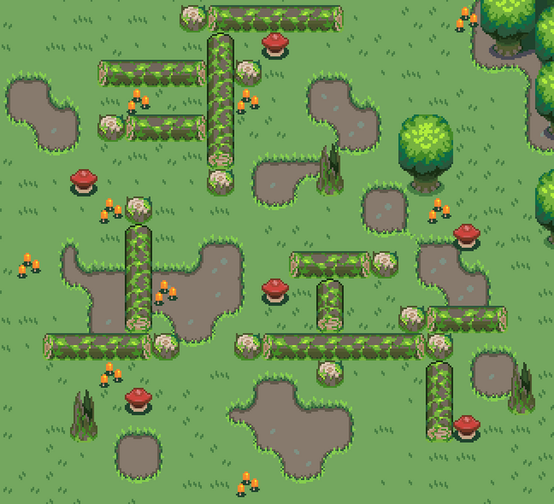16x16 Forest Tileset by Fawf_art