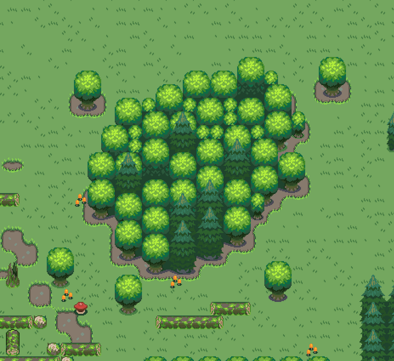 16x16 Forest Tileset by Fawf_art