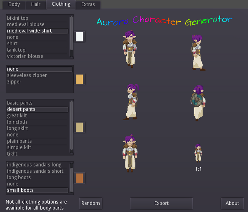 Aurora Character Generator by RedoxGames