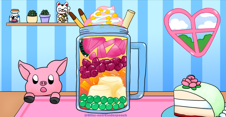 Boba Tea Dress Game by Cinderpeach