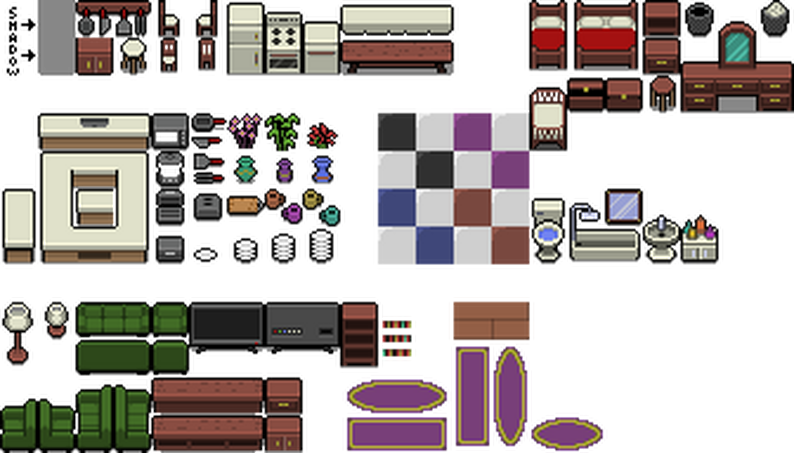 16x16 Pixel Art Top Down Home Pack by Powered By Decaf