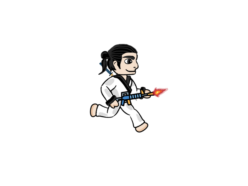 White Samurai Character Sprite Sheet by DaR7HVaD3R