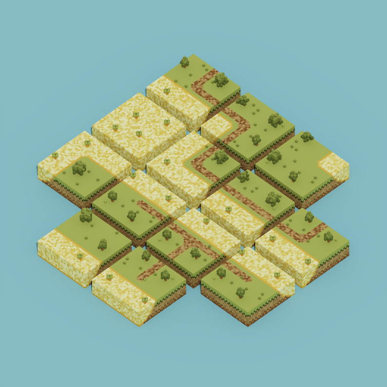 3D Overworld Tileset by MariaIsMe