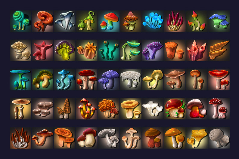 50 FREE Mushroom Icons by Free Game Assets (GUI, Sprite, Tilesets)
