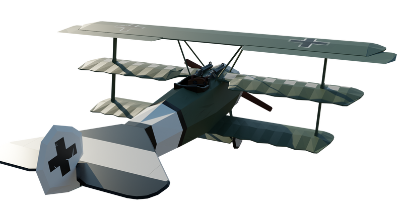 Low-poly Fokker D1 (WW1 plane) by Vendel B
