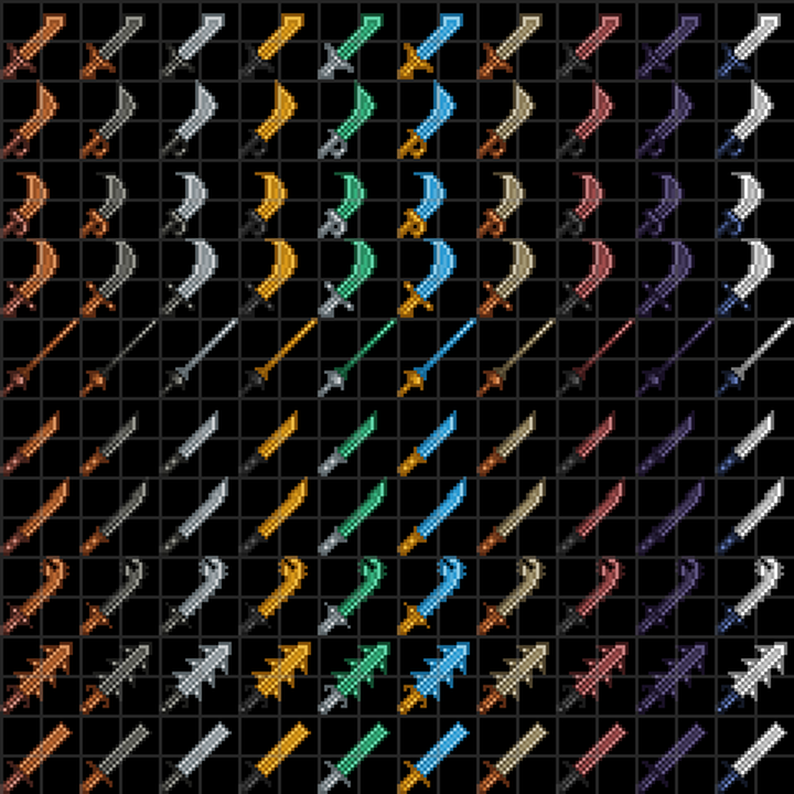 Pixel Art Icons – Ultimate Weapon Bundle – 24×24 by Frank's Unhinged