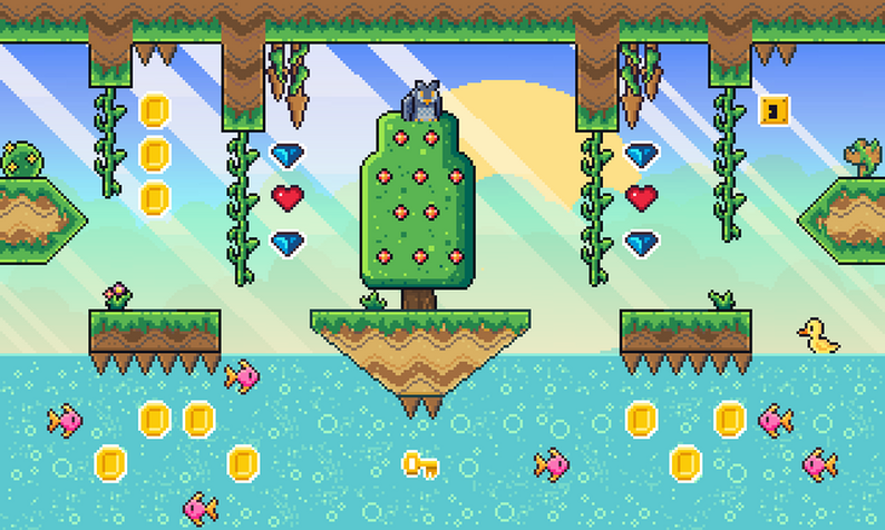 Forest Tileset 3 Pixel art Game Asset by MariaParraGames