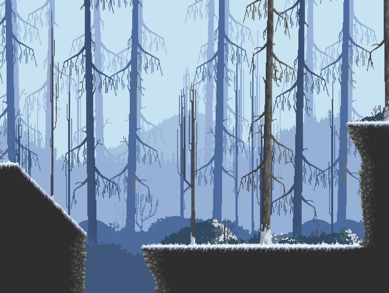 Pixel Art Snowy Forest by edermunizz