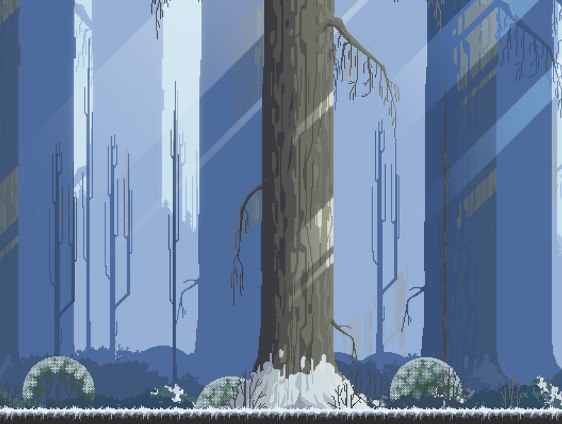 Pixel Art Snowy Forest by edermunizz