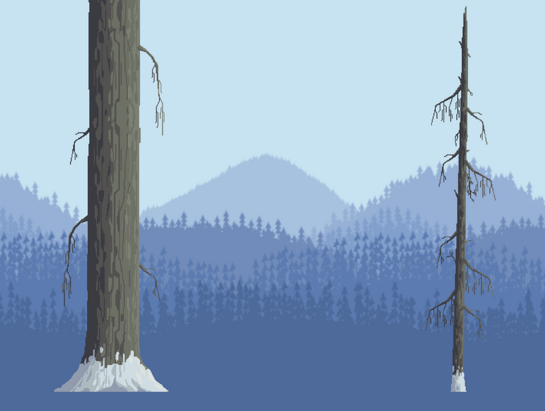 Pixel Art Snowy Forest by edermunizz