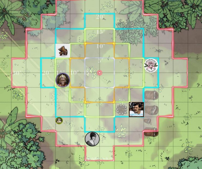 Pathfinder 2e Compatible Spell Template tokens for your Virtual Table ...