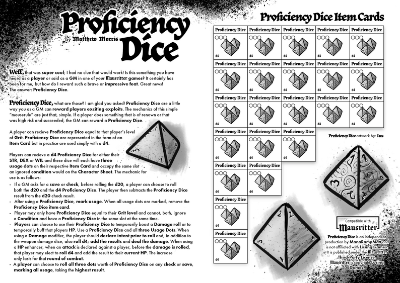 Proficiency Dice-4-Mausritter by ManaDawn Tabletop Games