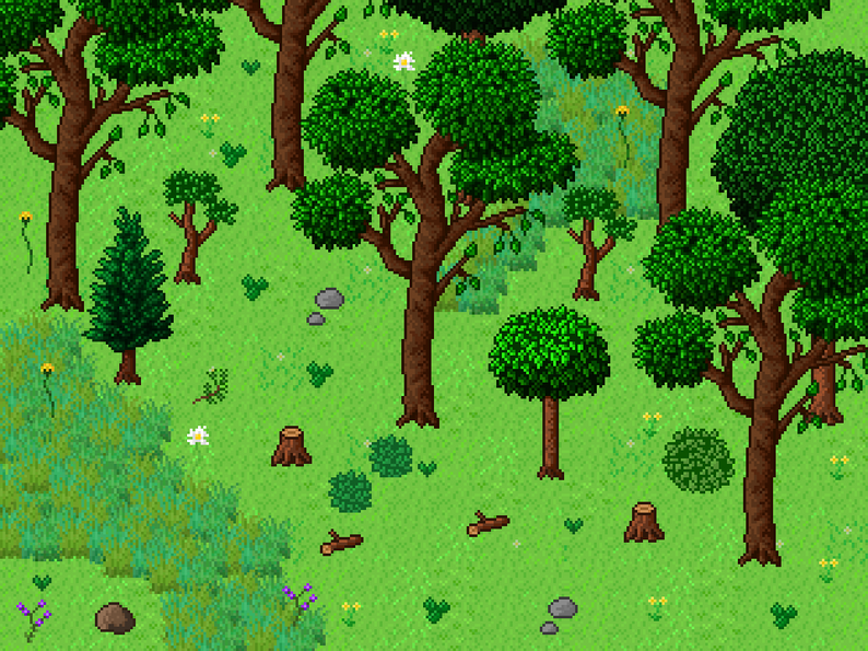 16x16 Forest Survival Sprite Pack by urgalten