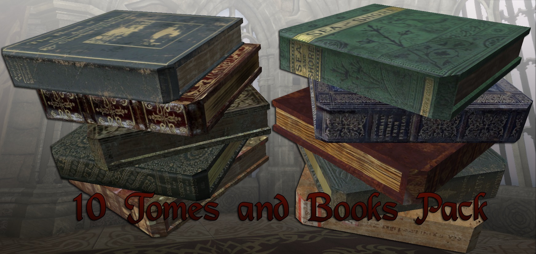 10 Low Poly, 3D Books & Tomes by scrampunk