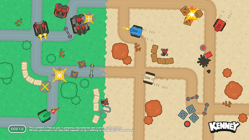 Top-down Tanks Redux by Kenney (Assets)