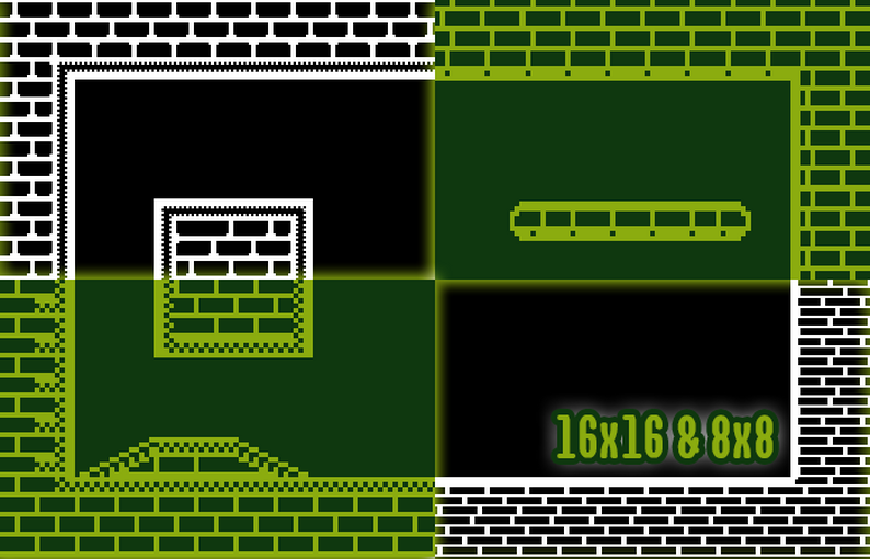 Plataform Brick Tileset Pack 1 Bit (8x8 & 16x16) by Pepe Jamal