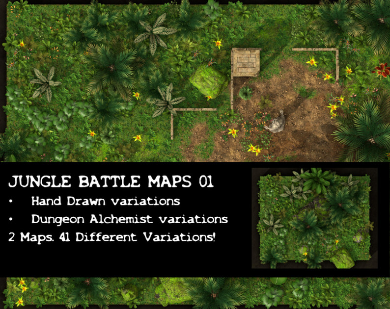 Battle Maps: Jungle Maps for PF2E & other TTRPGs by BasiliskOnline