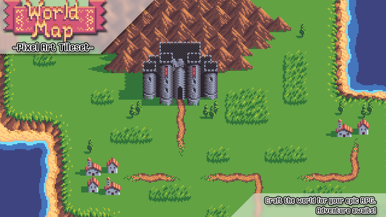 World Map - Pixel Art Tileset by unTied Games