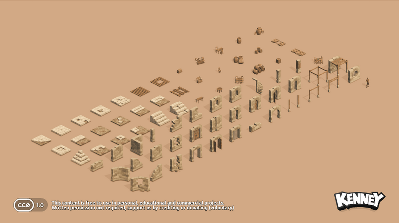 Isometric Dungeon Tiles by Kenney (Assets)